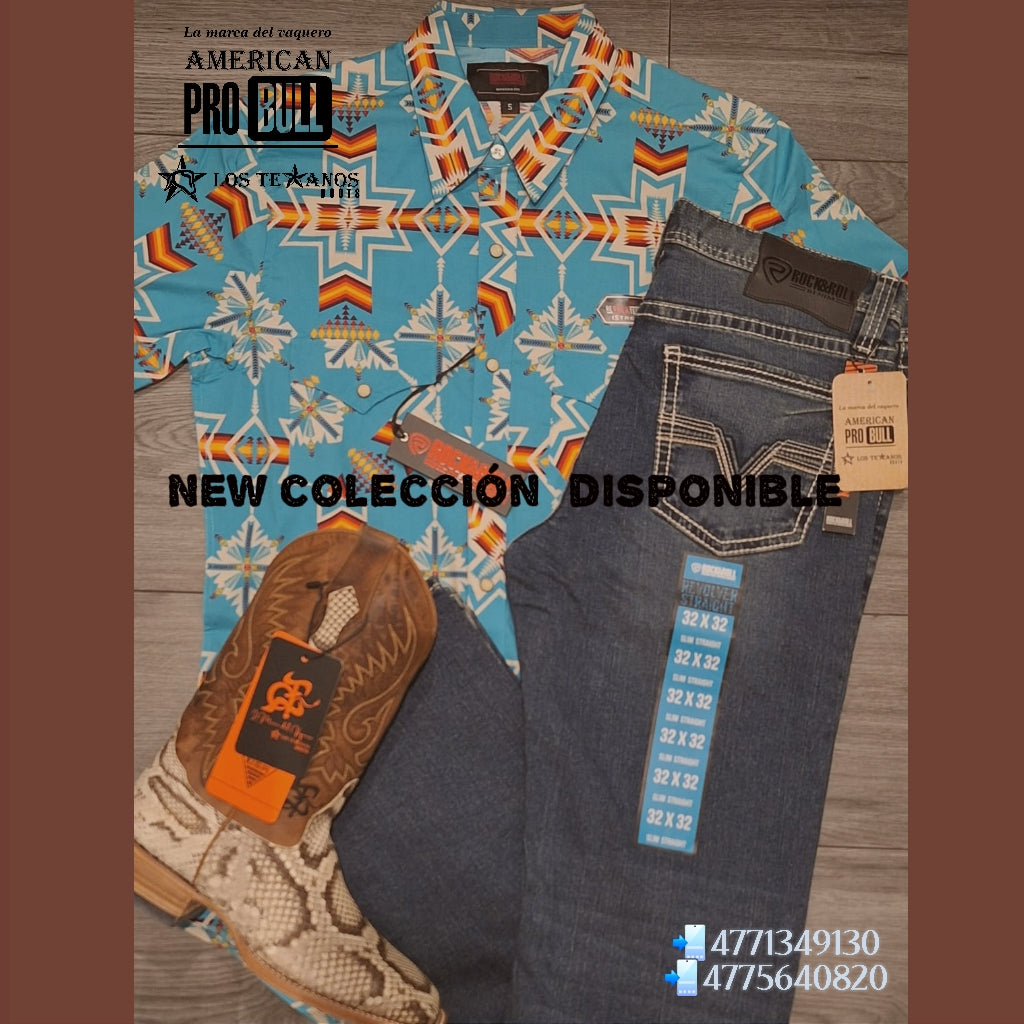 outfit de caballero retro azul cielo – Texanos Boots Oficial